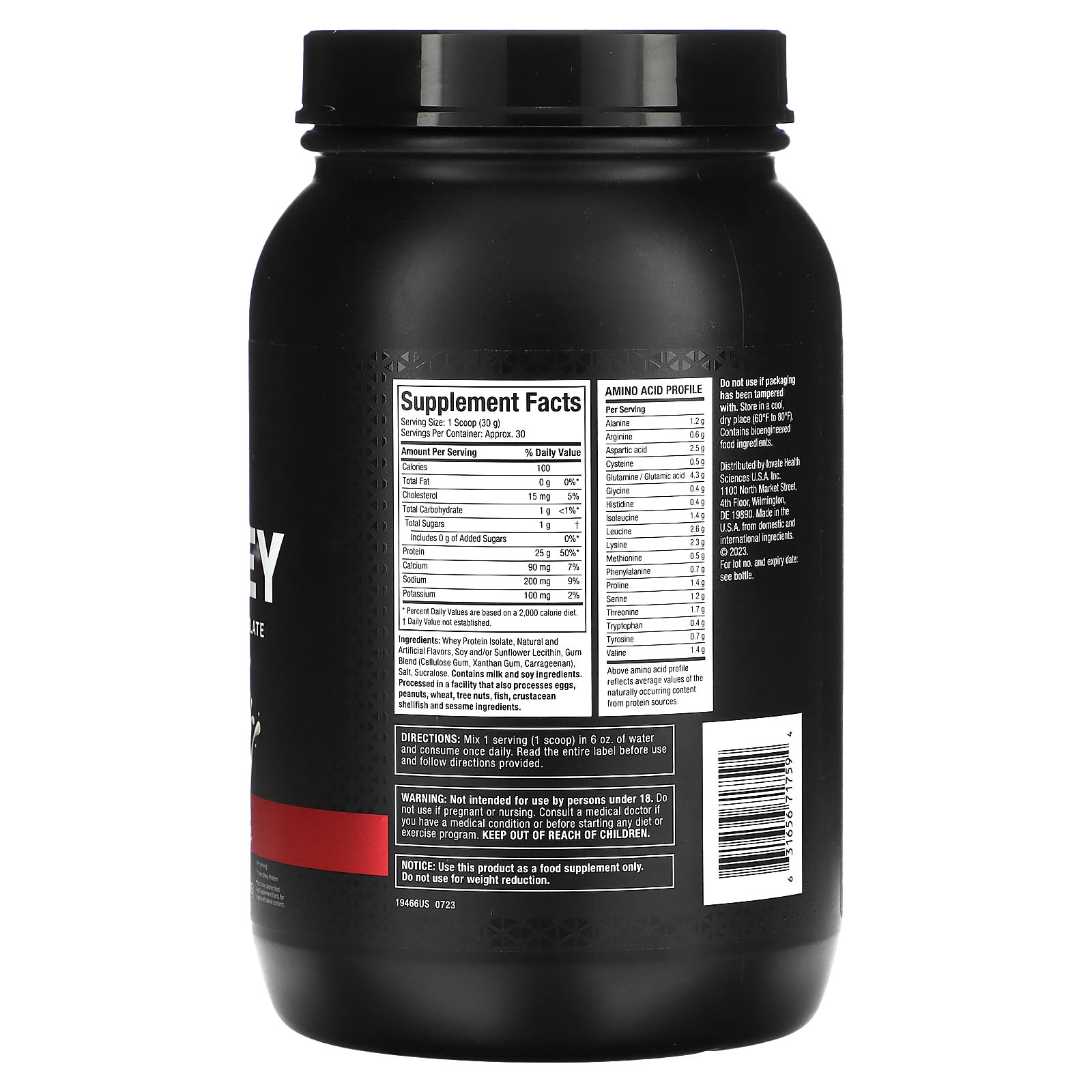 MuscleTech, IsoWhey, 100% Whey Protein Isolate, Vanilla, 2 lbs (907 g)