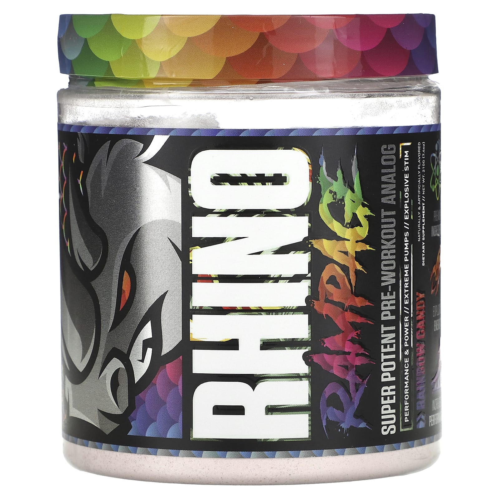 MuscleSport, Rhino Rampage, Super Potent Pre-Workout Analog, Rainbow ...
