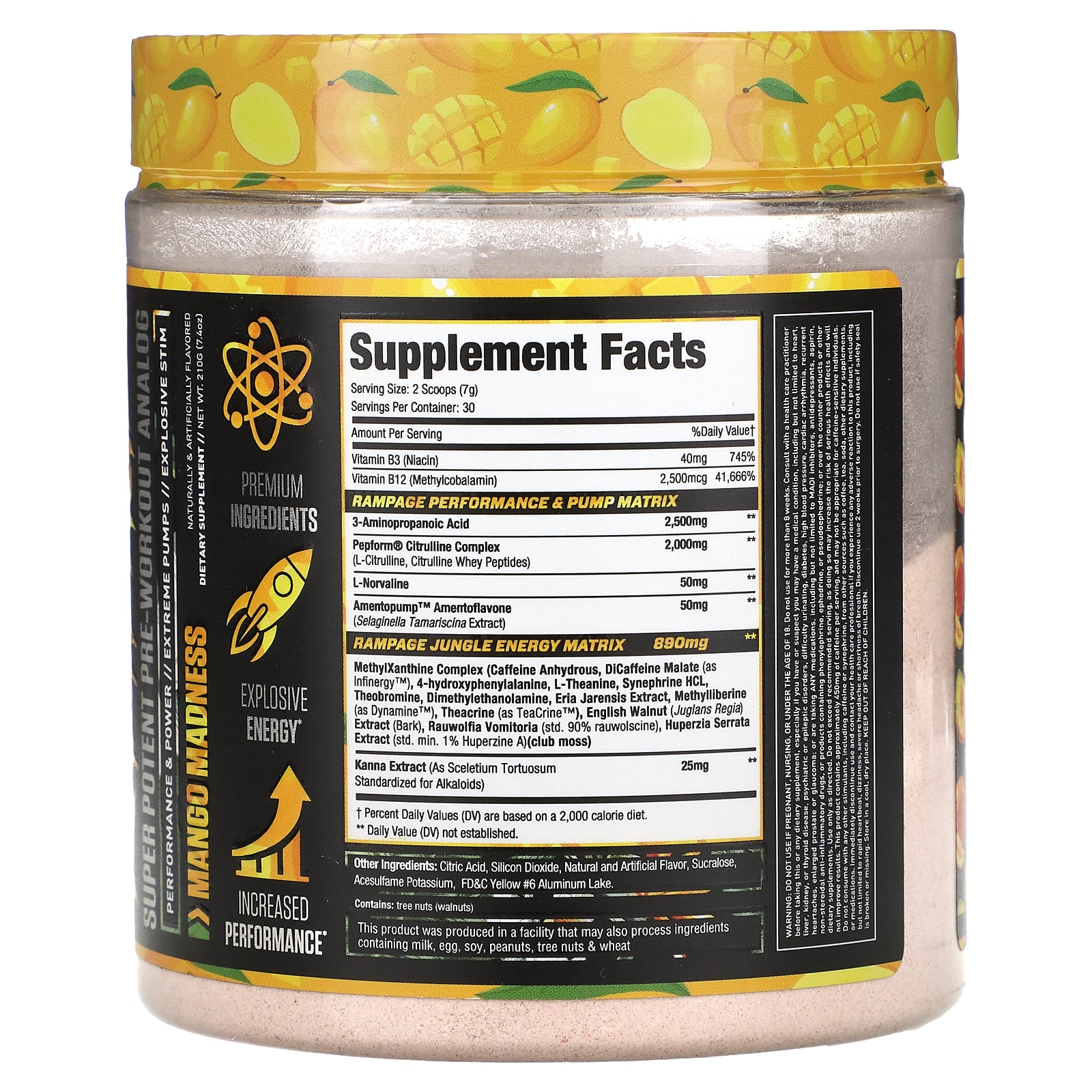 MuscleSport, Rhino Rampage, Super Potent Pre-Workout Analog, Mango ...
