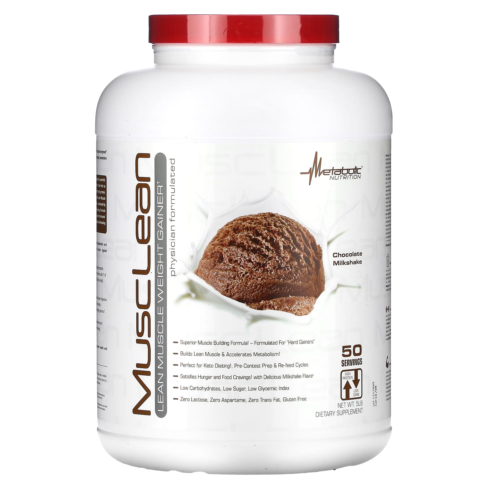Metabolic Nutrition, MuscLean, Lean Muscle Weight Gainer, Chocolate ...