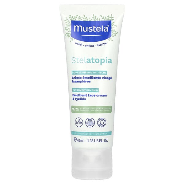 Mustela, Stelatopia Emollient Face Cream & Eyelids, Fragrance Free, 1. ...