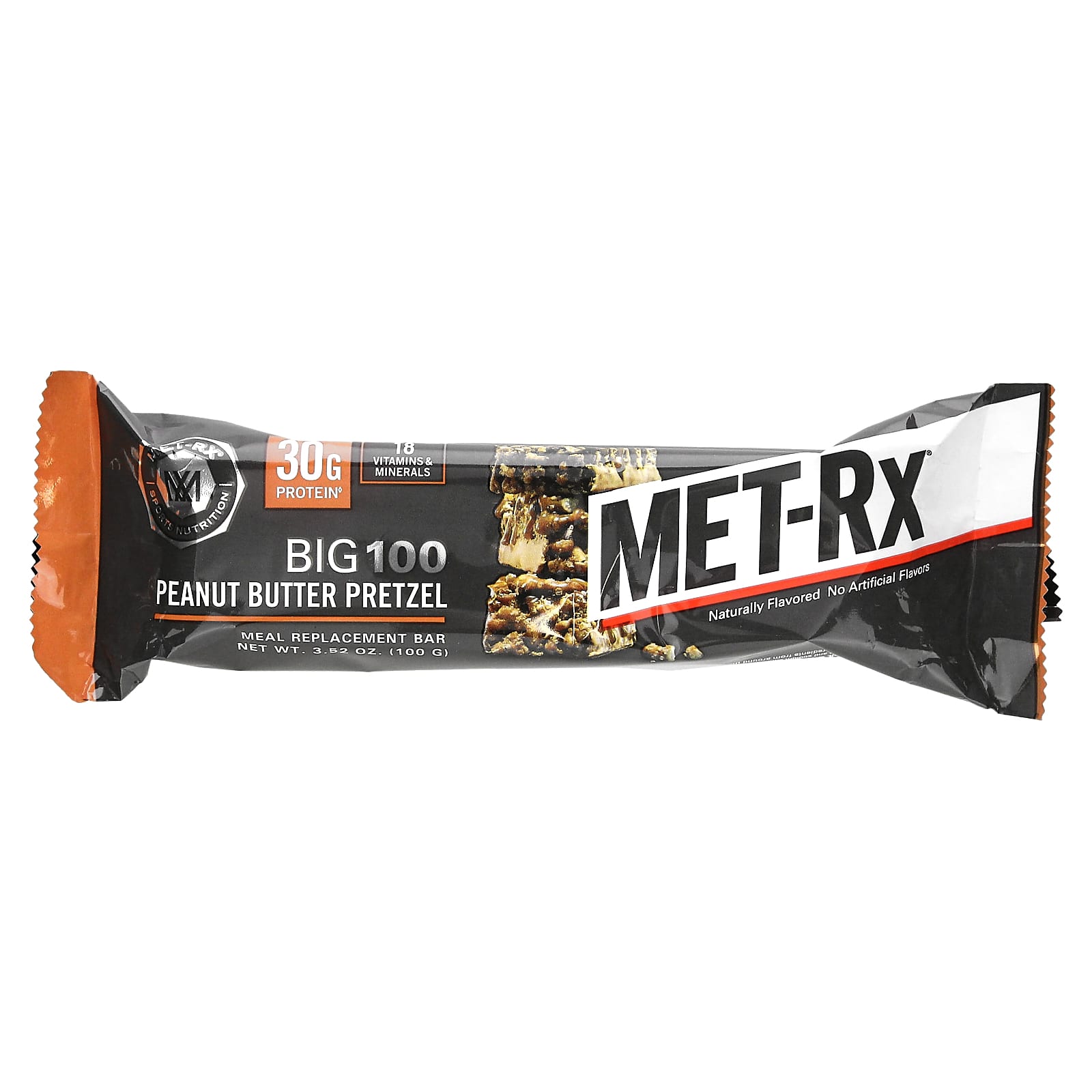 MET-Rx, Big 100, Meal Replacement Bar, Peanut Butter Pretzel, 9 Bars, 3 ...