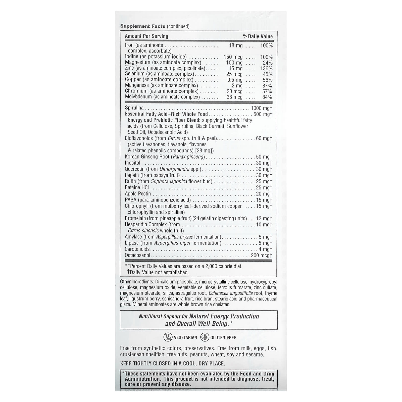 NaturesPlus, Source of Life Original, Multi-Vitamin & Mineral ...