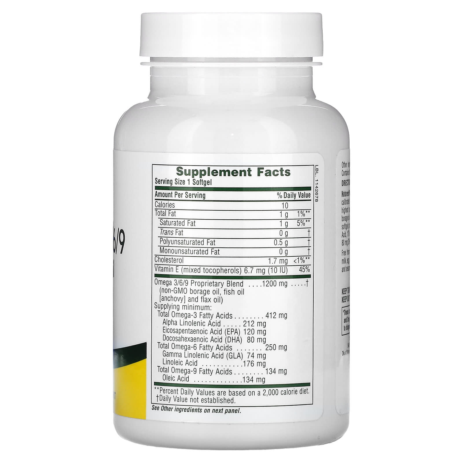 Omega 369 Fish Flax Borage 240 Softgels Piping