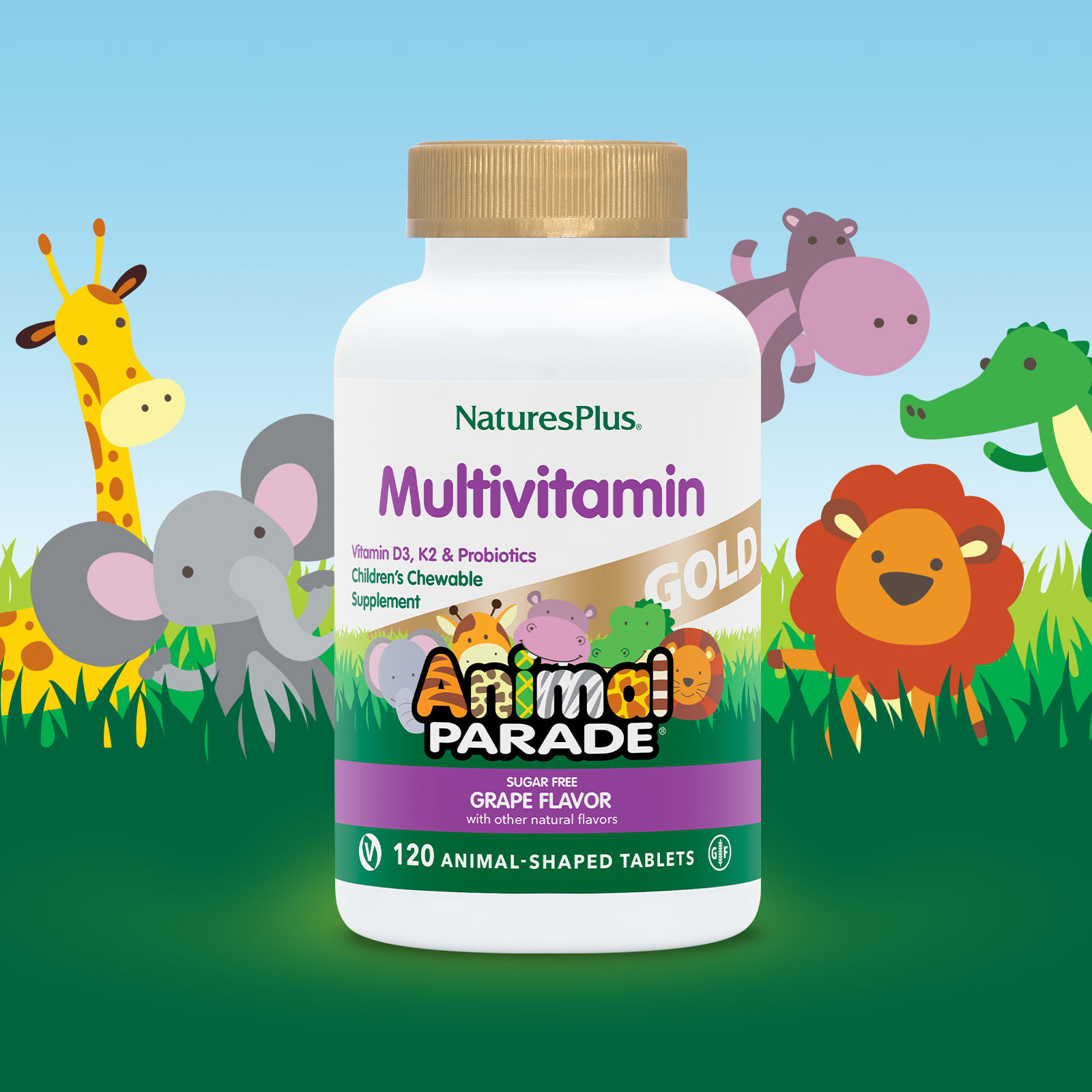 NaturesPlus, Animal Parade Gold, Children's Multivitamin Chewable ...