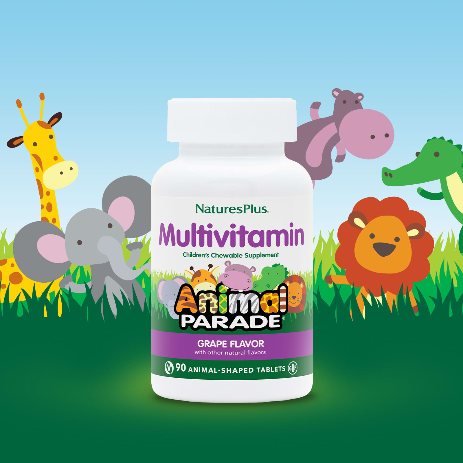 NaturesPlus, Animal Parade, Children's Chewable Multivitamin Supplement ...