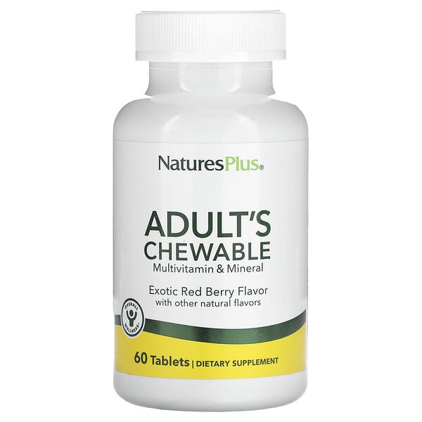 NaturesPlus, Adult's Chewable Multivitamin & Mineral, Exotic Red Berry ...