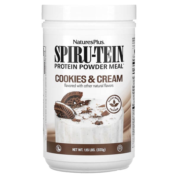 NaturesPlus, Spiru-Tein, Protein Powder Meal, Cookies & Cream, 1.15 lbs ...