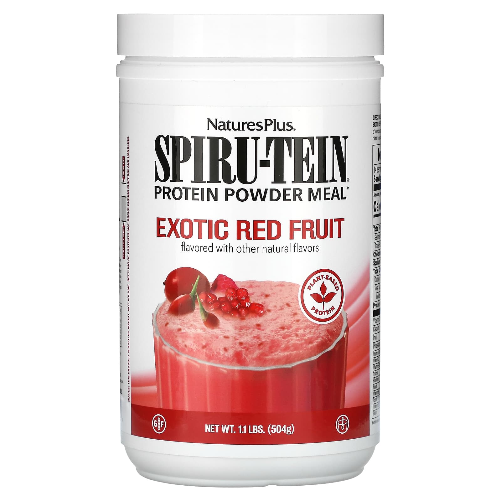 NaturesPlus, Spiru-Tein, Protein Powder Meal, Exotic Red Fruit, 1.1 lbs ...