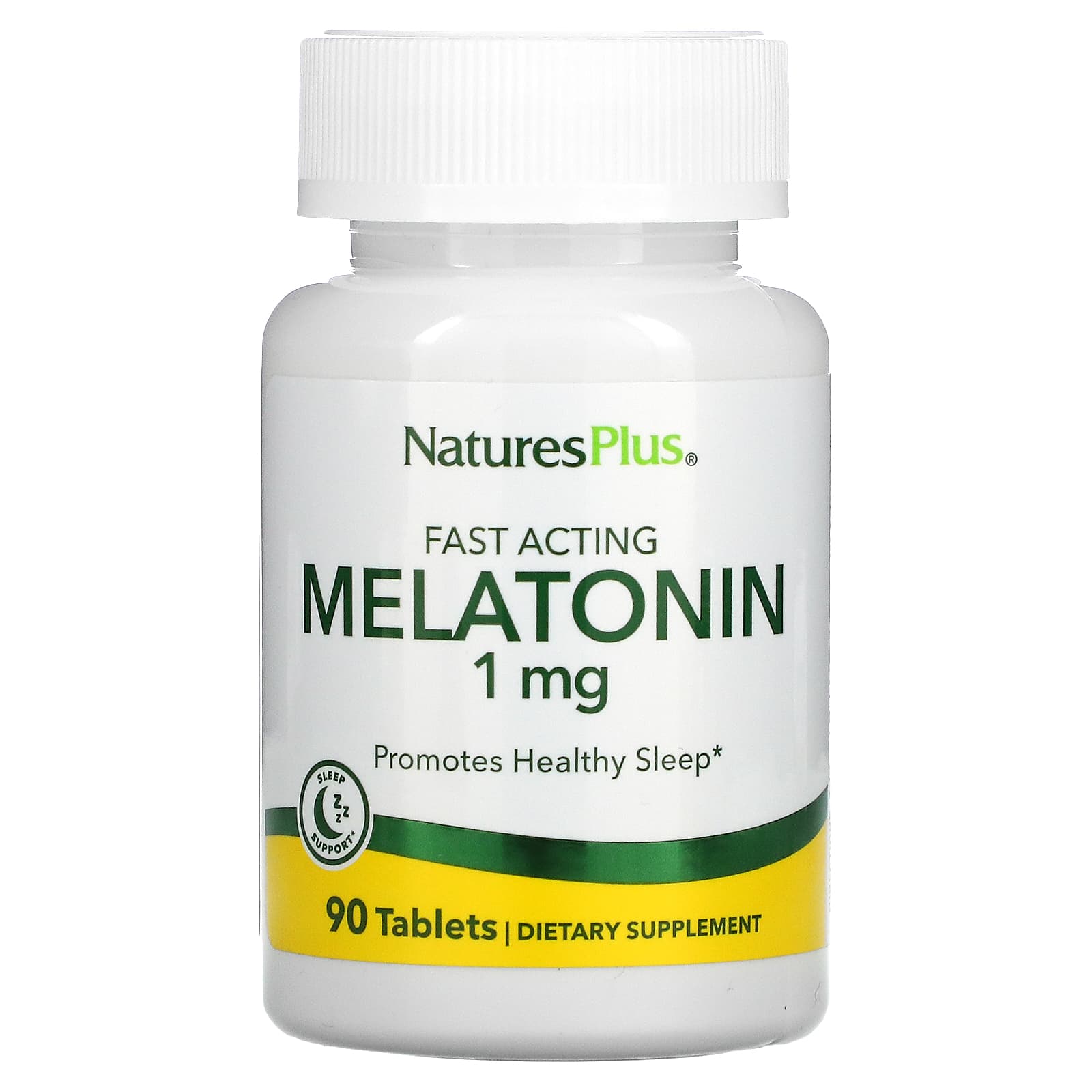 NaturesPlus, Fast Acting Melatonin, 1 mg, 90 Tablets