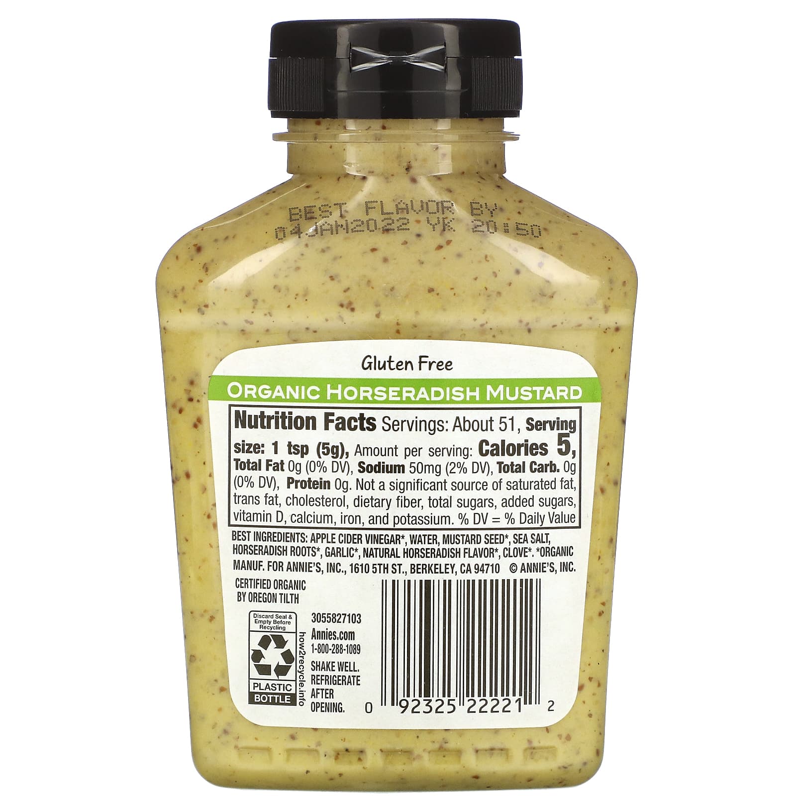 Annie's Naturals, Organic, Horseradish Mustard, 9 oz (255 g)