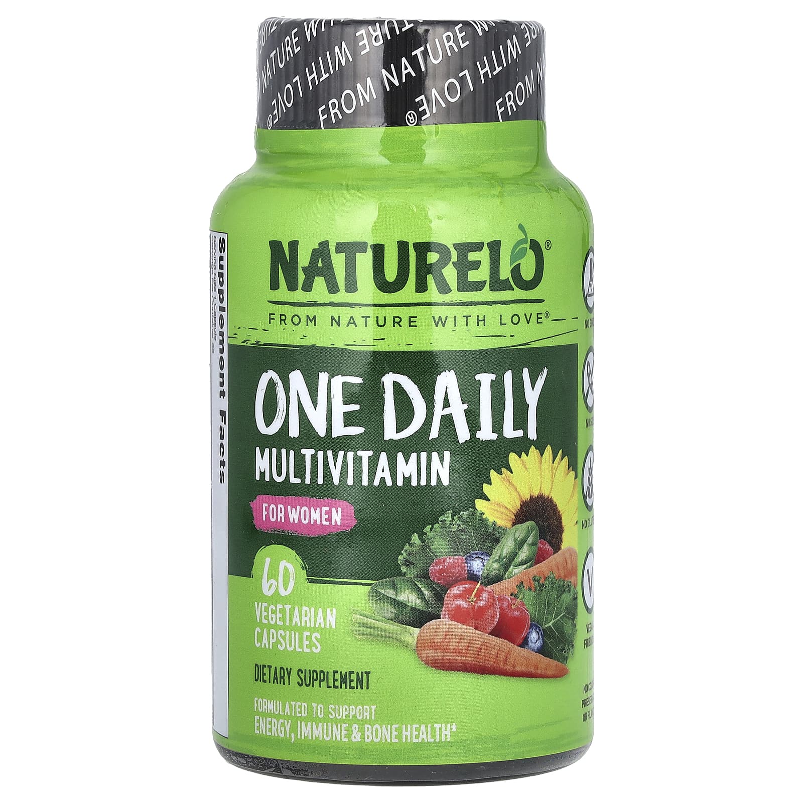 NATURELO, 女性用ワンデイリーマルチビタミン、ベジカプセル60粒