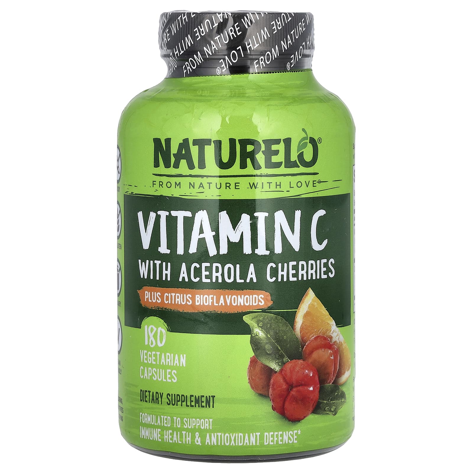 NATURELO, Vitamin C With Acerola Cherries Plus Citrus Bioflavonoids ...