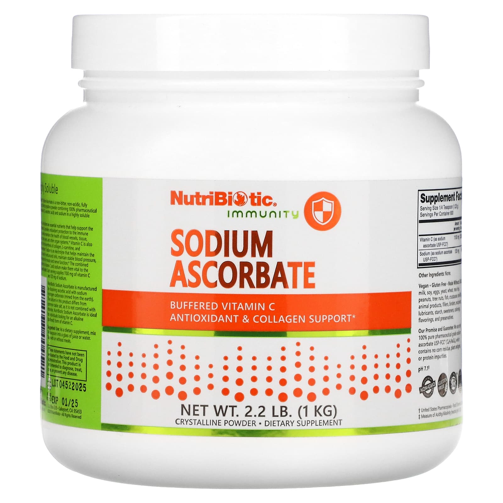 NutriBiotic, Immunity, Sodium Ascorbate, Crystalline Powder, 2.2 lb (1 kg)
