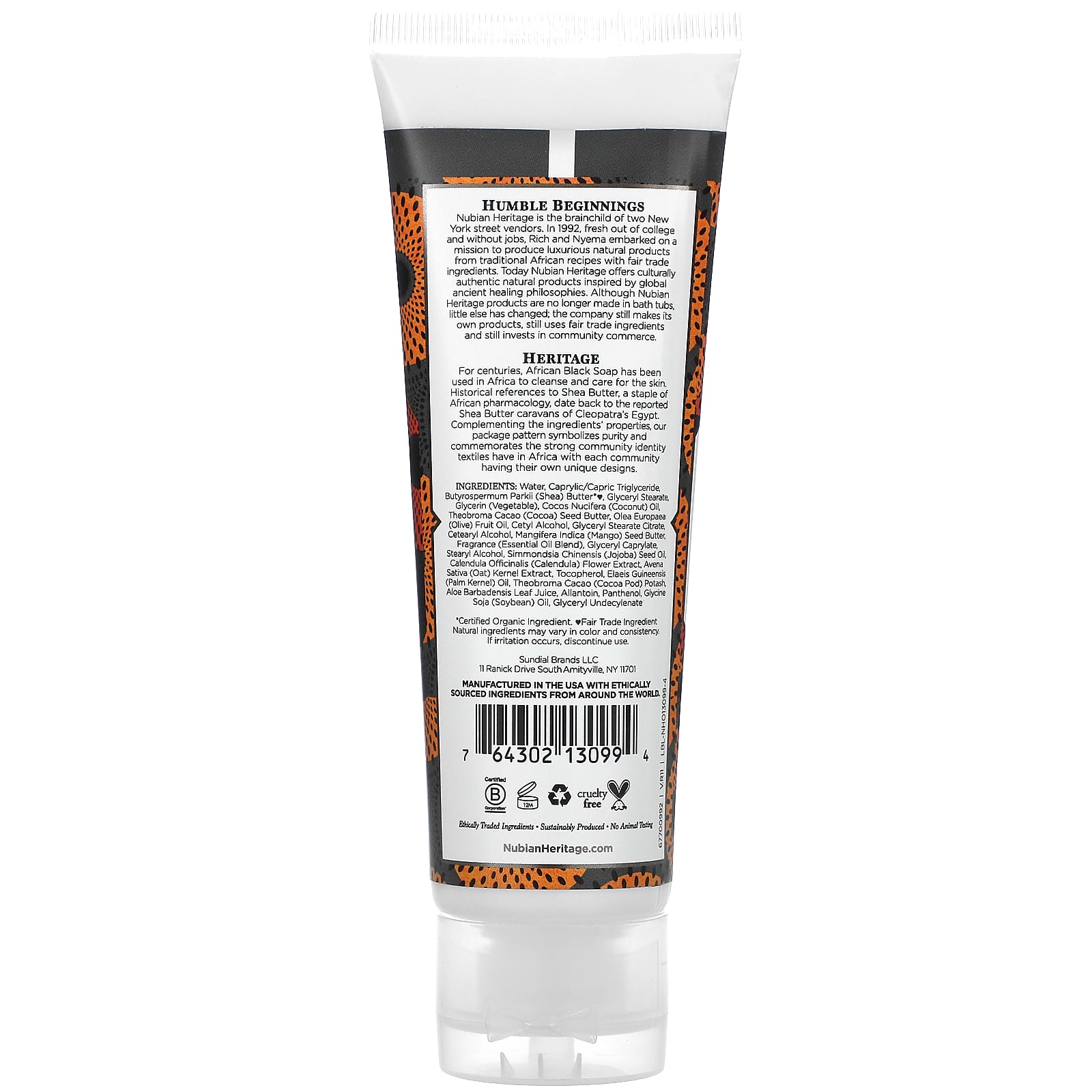 Nubian Heritage, Hand Cream, African Black Soap, 4 fl oz (118 ml)