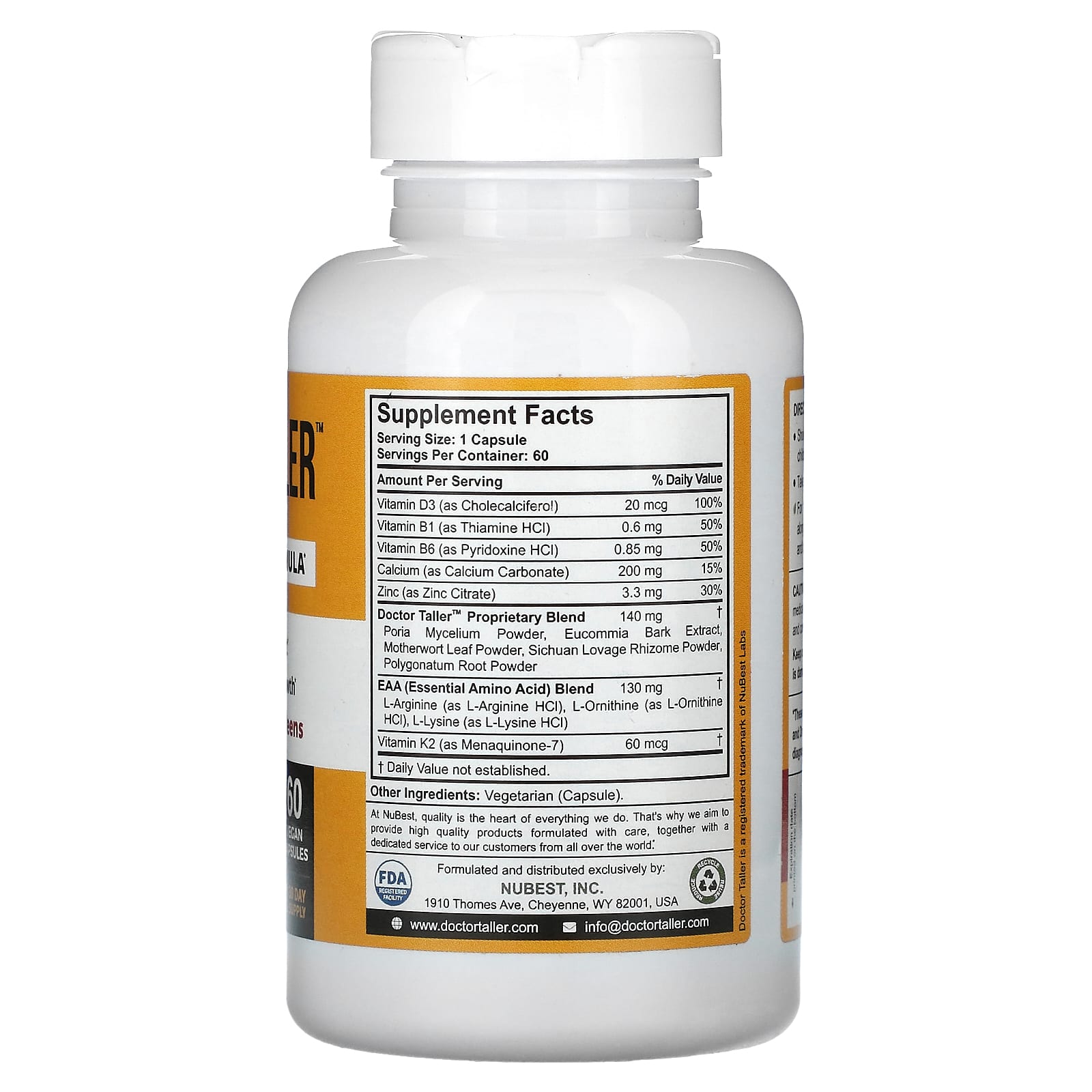 NuBest, Doctor Taller, Advanced Growth Formula, Children 8+ & Teens, 60 ...