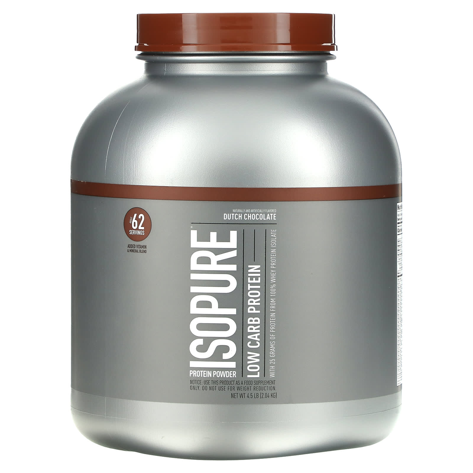 Isopure Low Carb Protein Powder Dutch Chocolate 4 5 Lb 2 04 Kg 