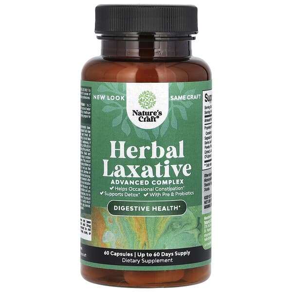Nature's Craft, Herbal Laxative, 60 Capsules