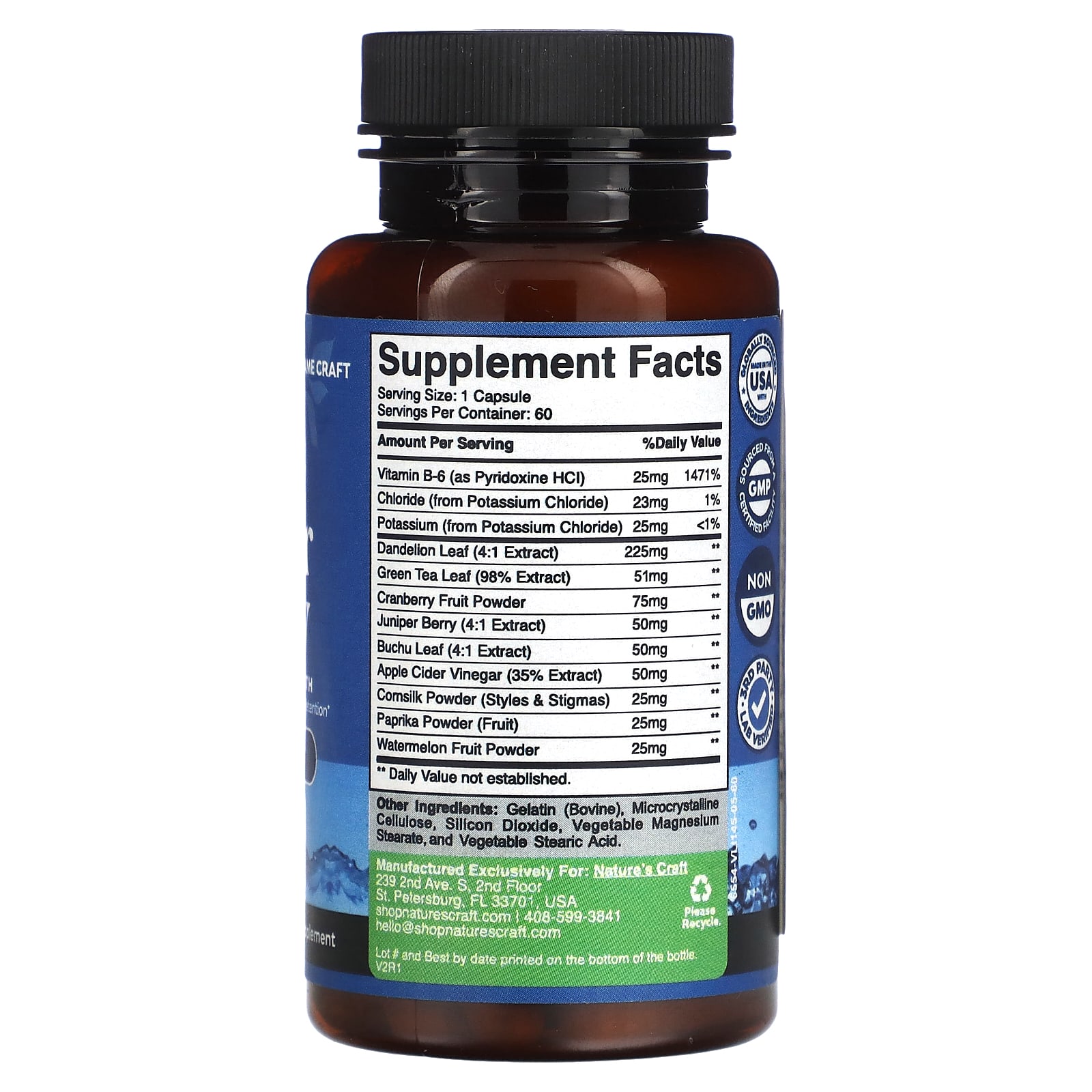 Nature's Craft, Water Away, Maximum Strength, 60 Capsules