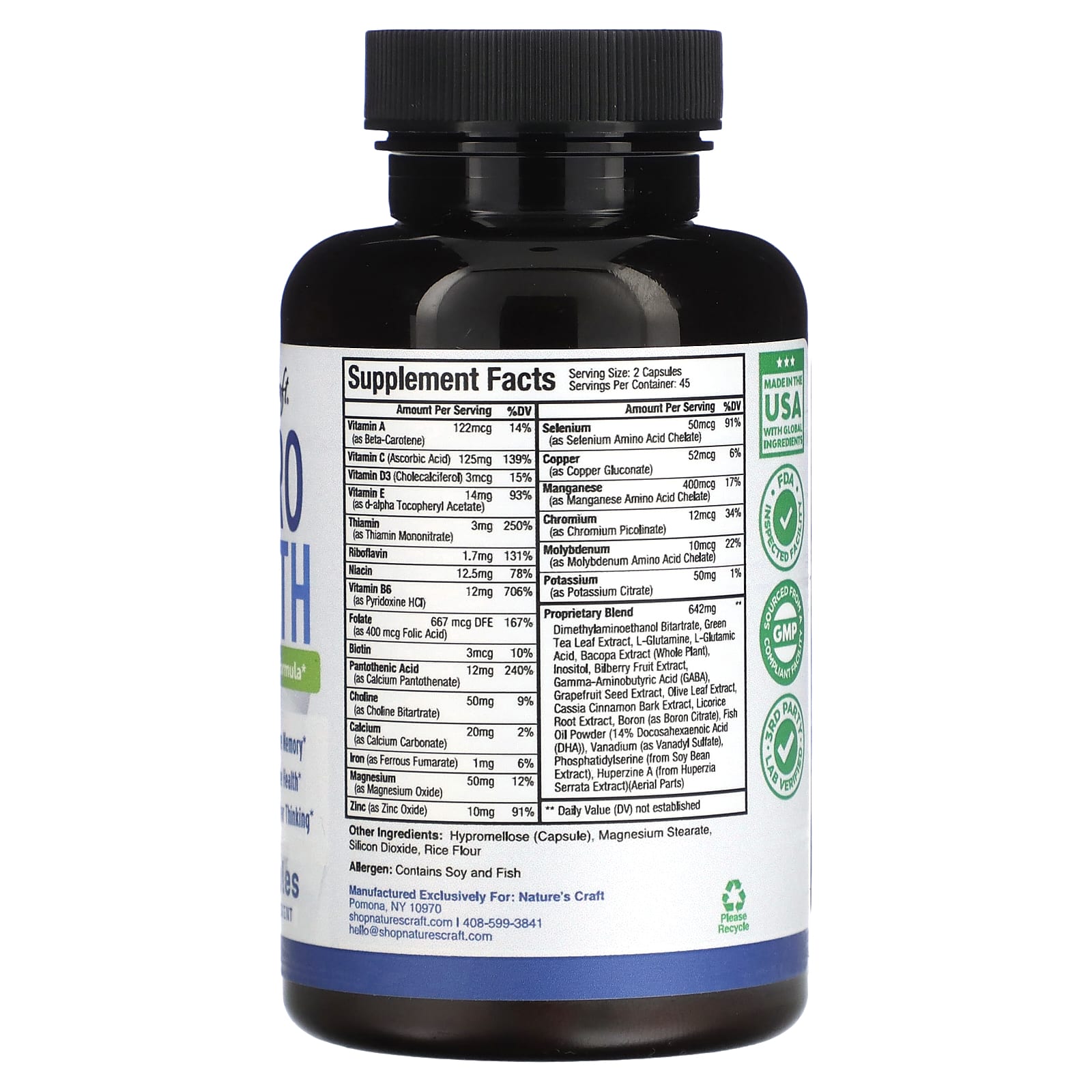 Nature's Craft, Neuro Health, 90 Capsules