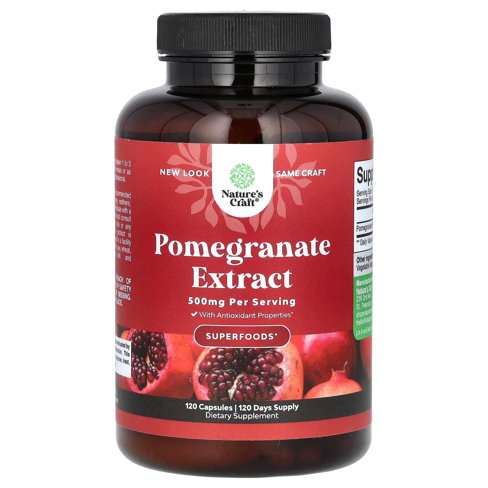 Natures Craft Pomegranate Extract 500 Mg 120 Capsules