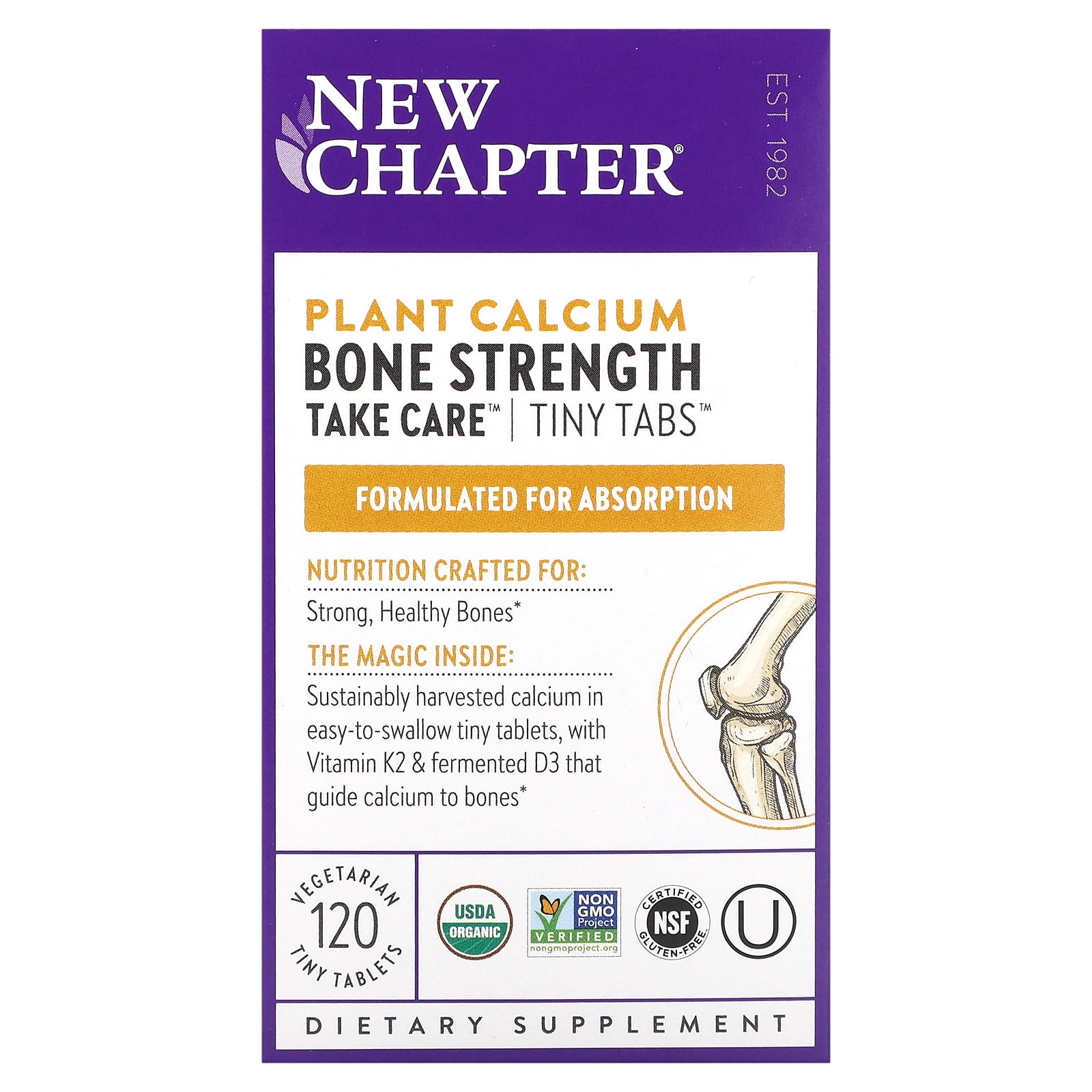 New Chapter, Plant Calcium, Bone Strength Take Care, 120 Vegetarian ...