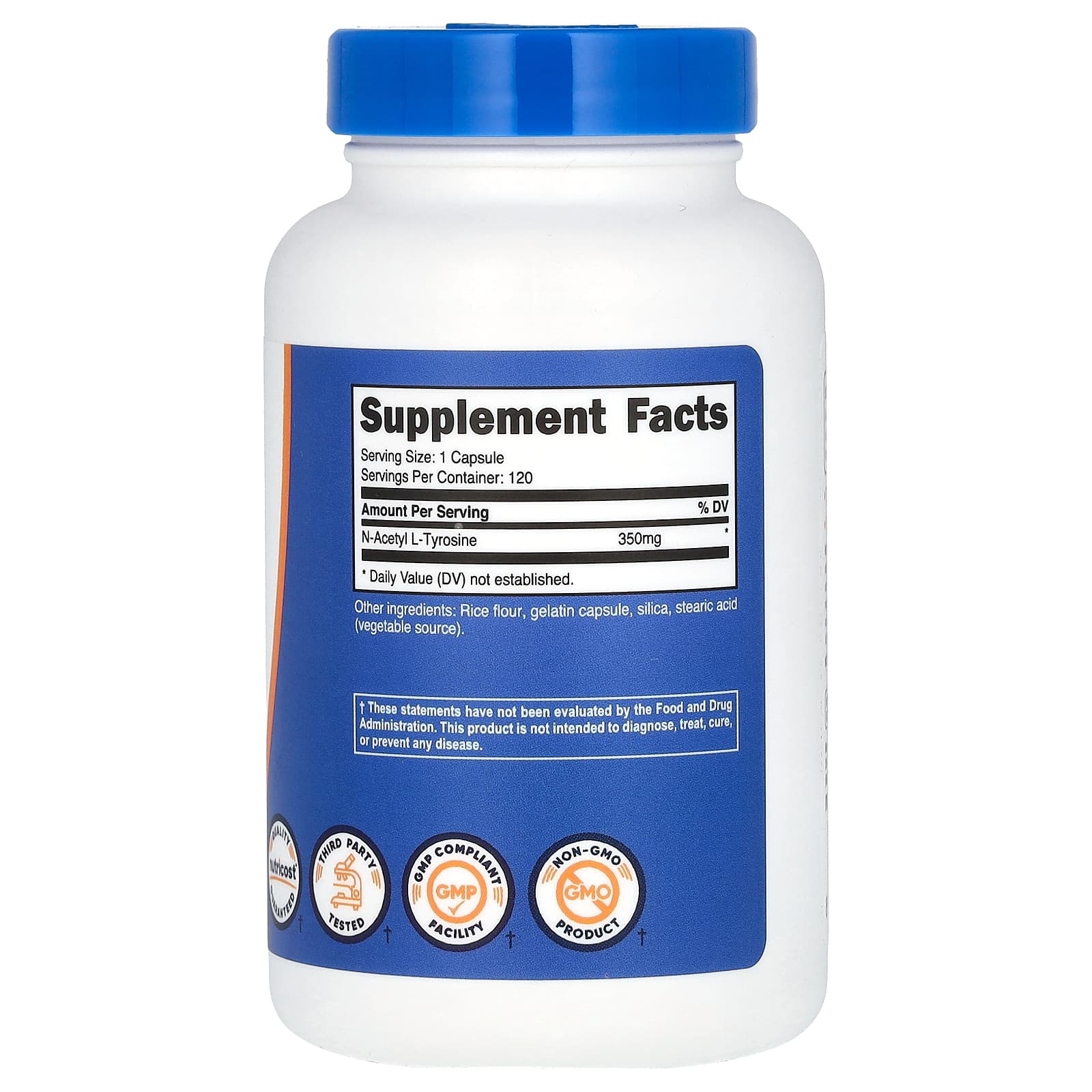 Nutricost, NALT（N-アセチル-L-チロシン）、350mg、120粒