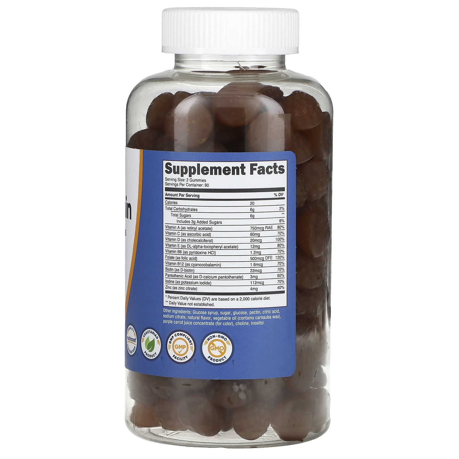 Nutricost, Multivitamin Gummies with Zinc & Iodine, Mixed Berry, 180 ...