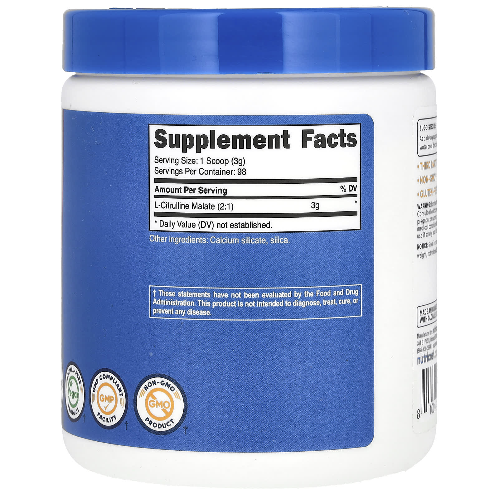 Nutricost, L-Citrulline Malate 2:1, Unflavored, 10.7 oz (300 g)