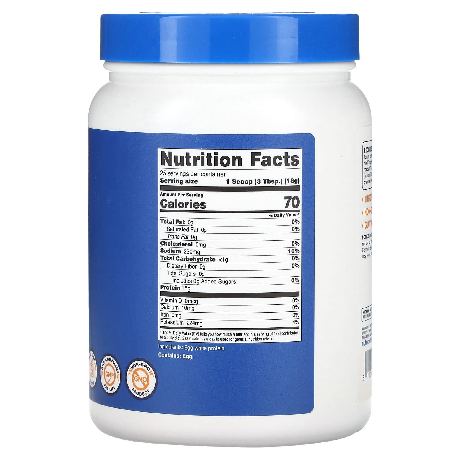 Nutricost Egg White Protein Unflavored 1 Lb 454 G
