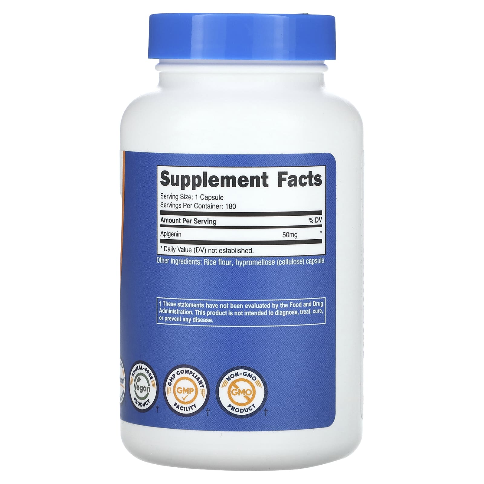 Nutricost, Apigenina, 50 mg, 180 cápsulas