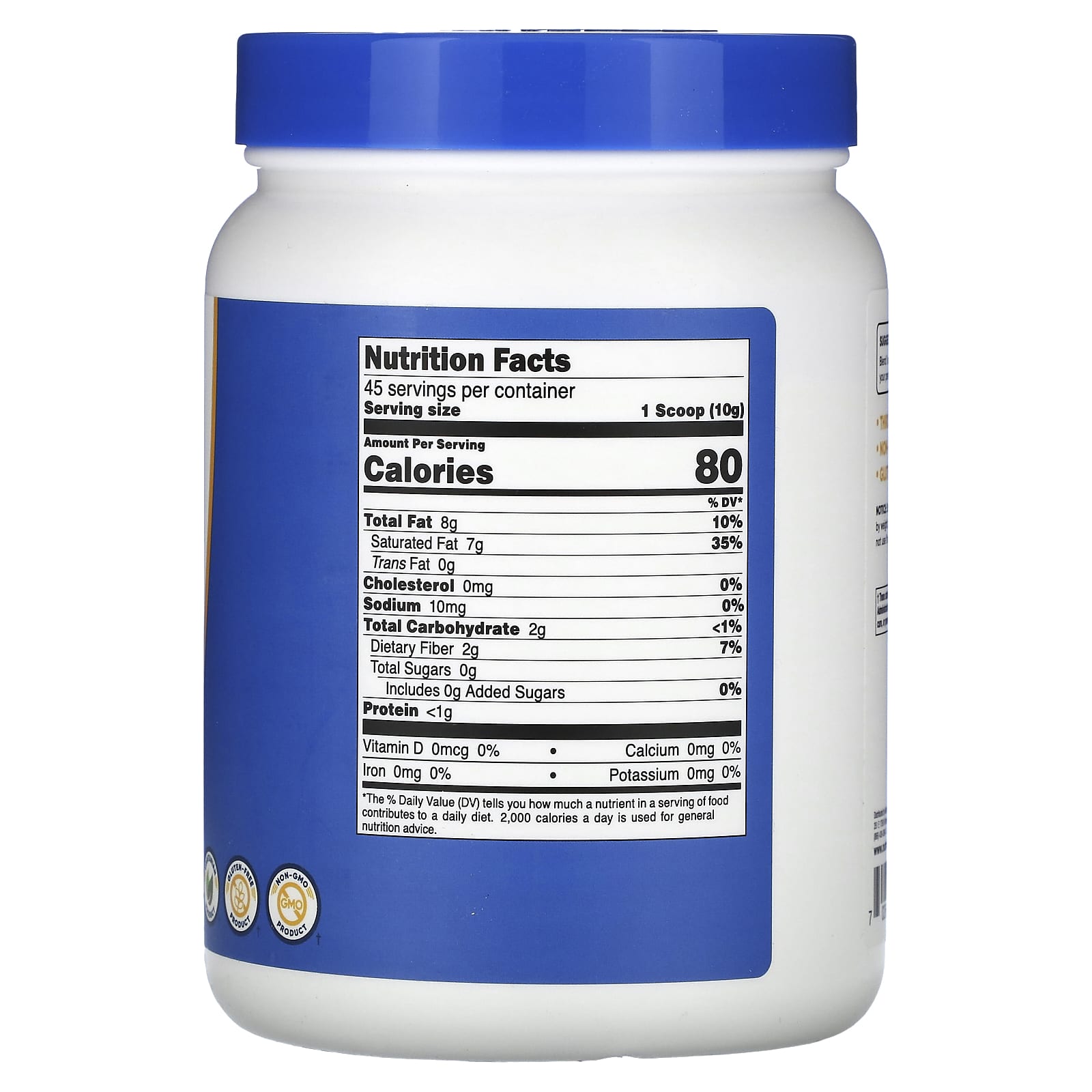 Nutricost, Coconut Oil Powder, Unflavored, 16 oz (454 g)