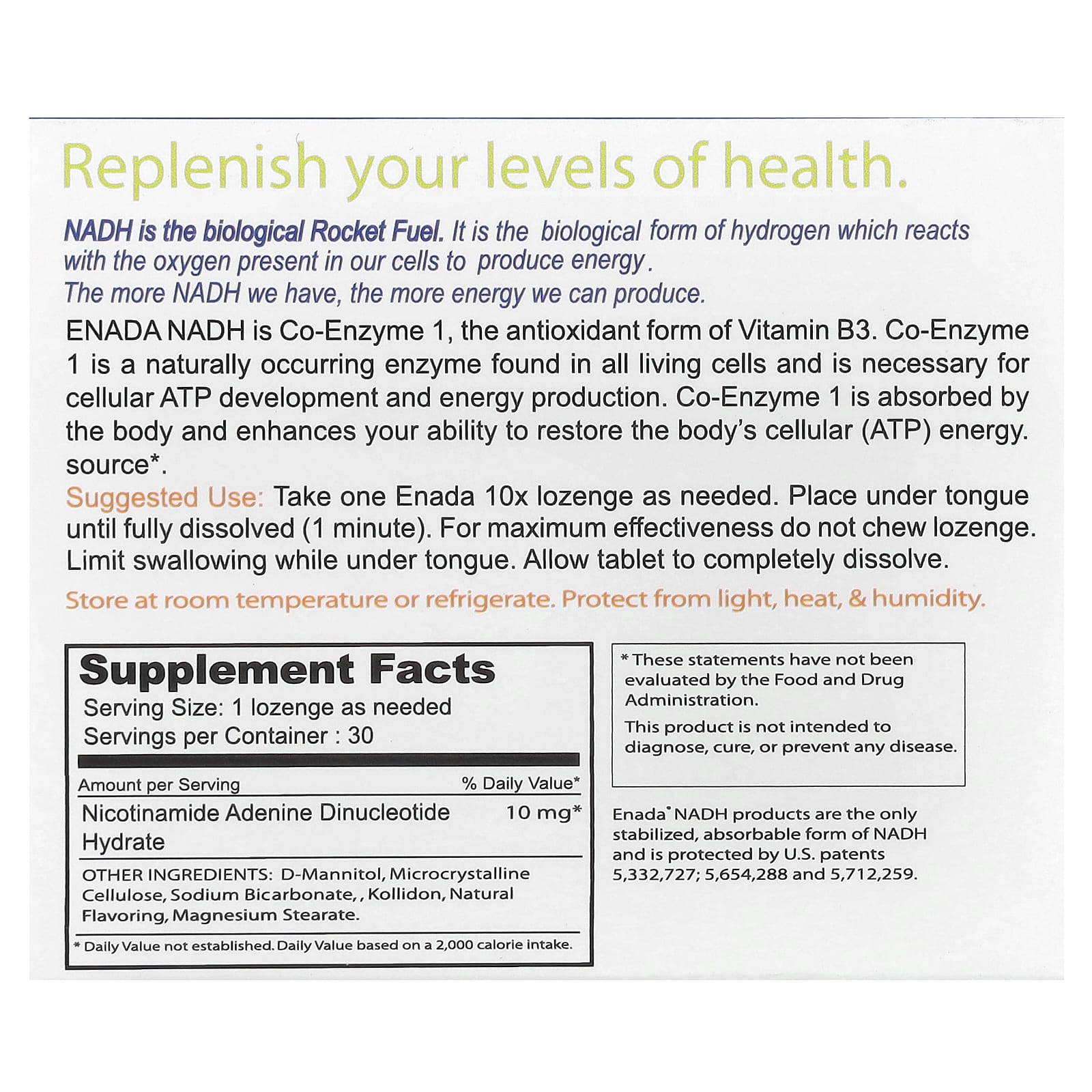 ENADA, 10x, 10 mg, 30 Lozenges