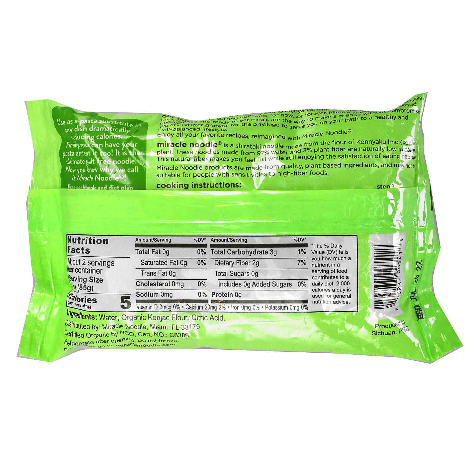 Miracle Noodle, Organic Spaghetti Style Noodle, 7 oz (200 g)