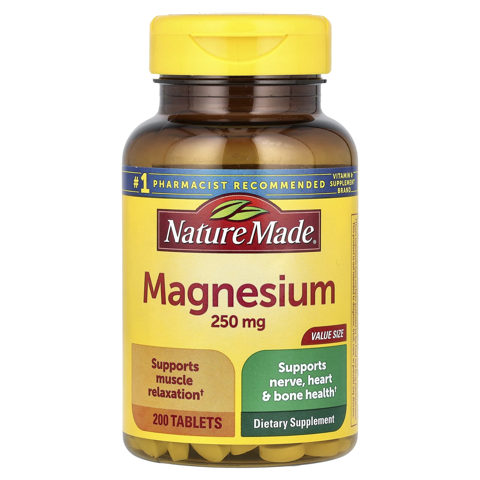 Nature Made, Magnesio, 250 mg, 200 comprimidos