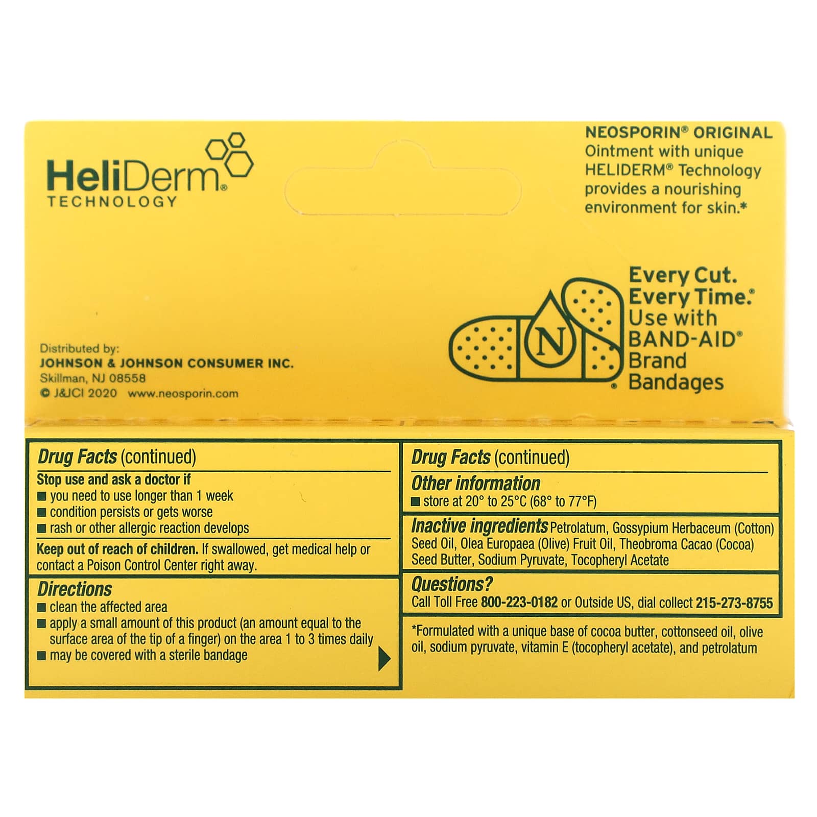 Neosporin‏, משחה אנטיביוטית עזרה ראשונה, מקורית, 14.2 גרם (0.5 אונקיות)