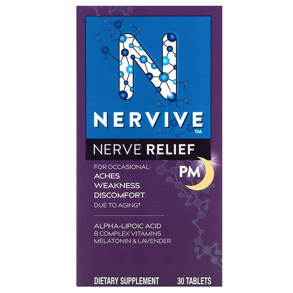 Nervive, Nerve Relief, PM, 30 Tablets