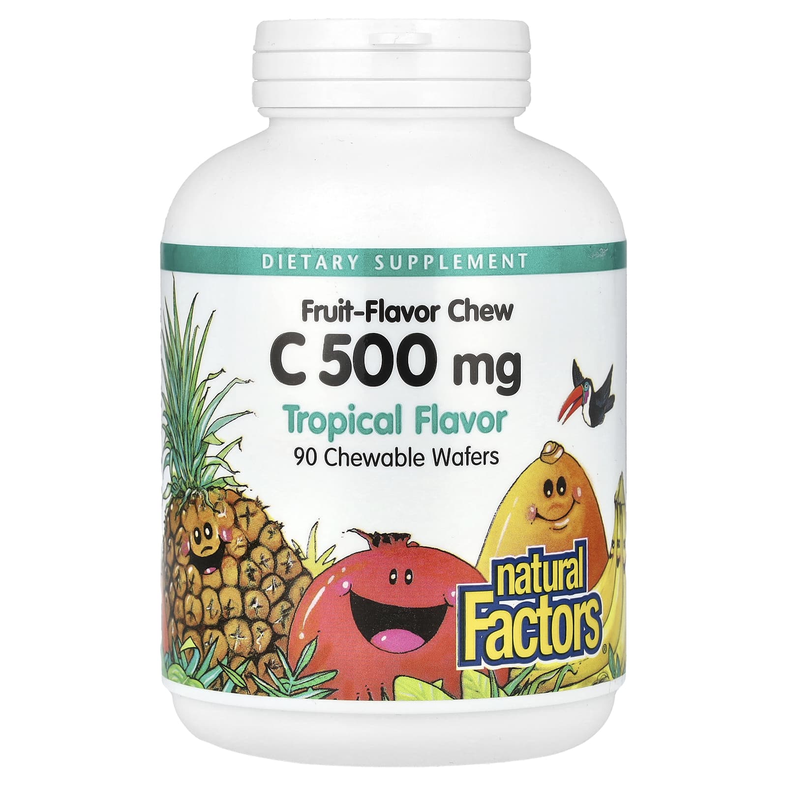 Natural Factors, Fruit-Flavor Chew Vitamin C, Tropical, 500 mg, 90 ...