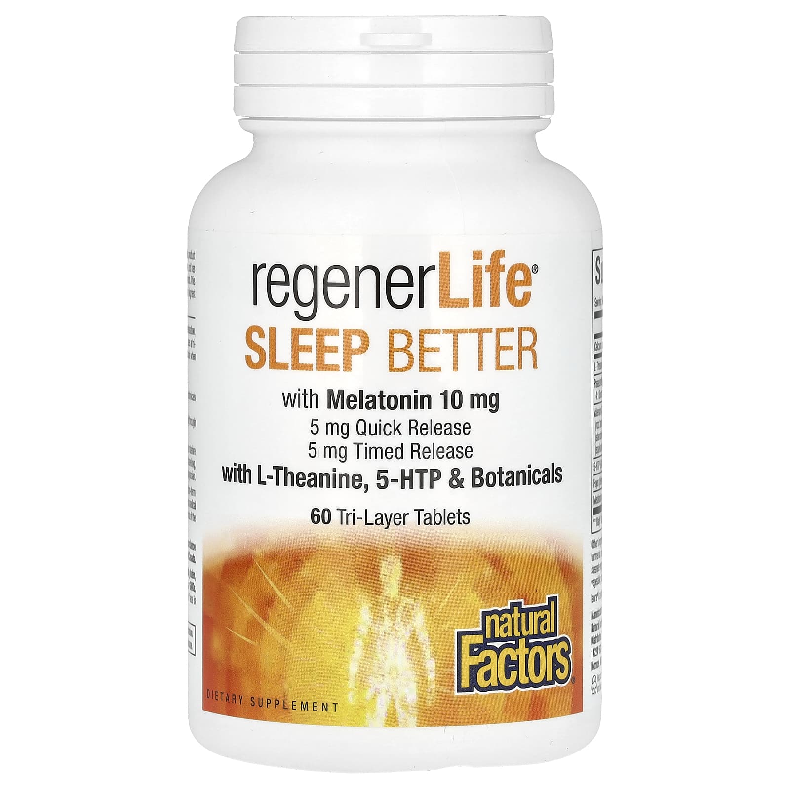 Natural Factors, RegenerLife, Sleep Better with Melatonin, L-Theanine ...