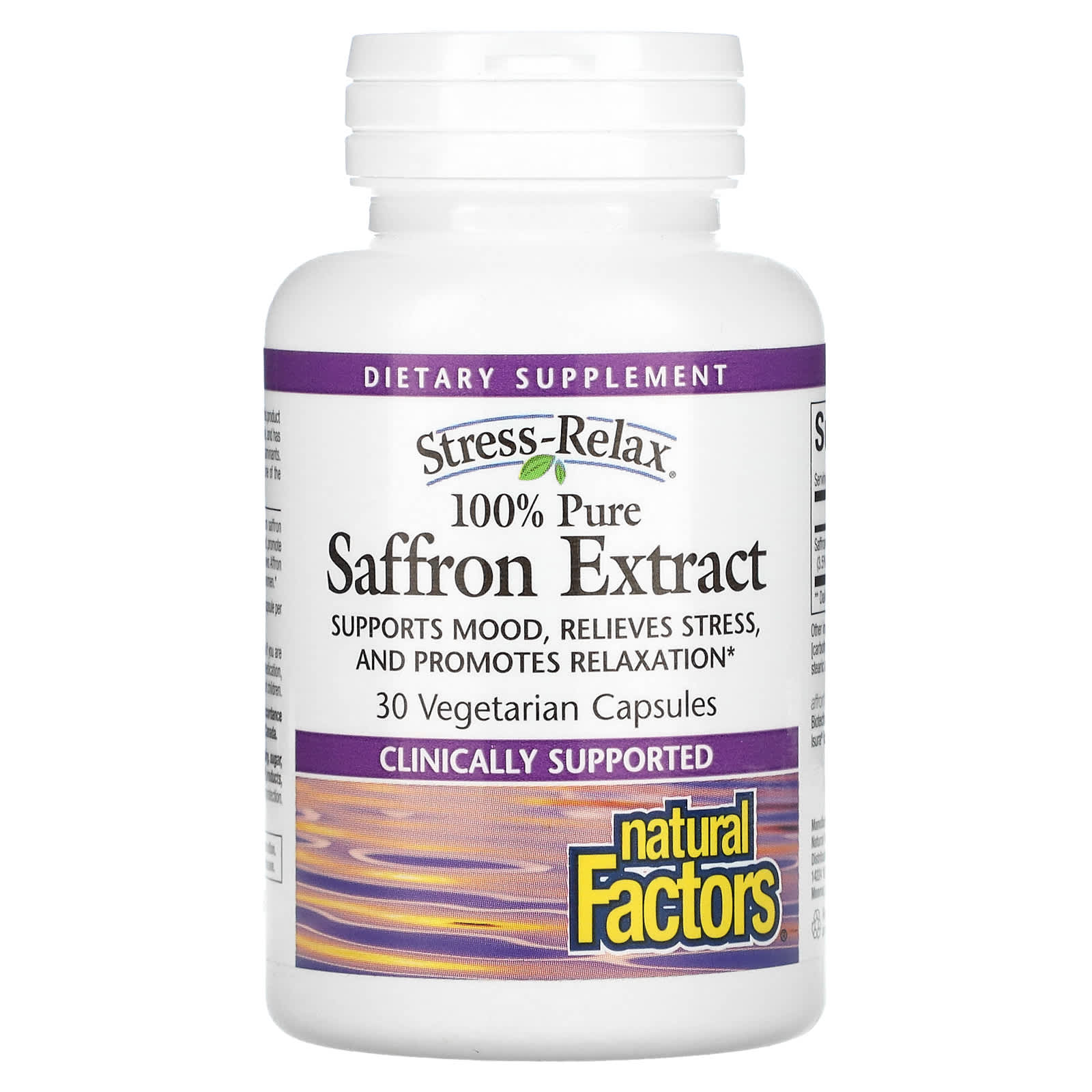 Natural Factors, Stress-Relax, 100% Pure Saffron Extract, 30 Vegetarian ...