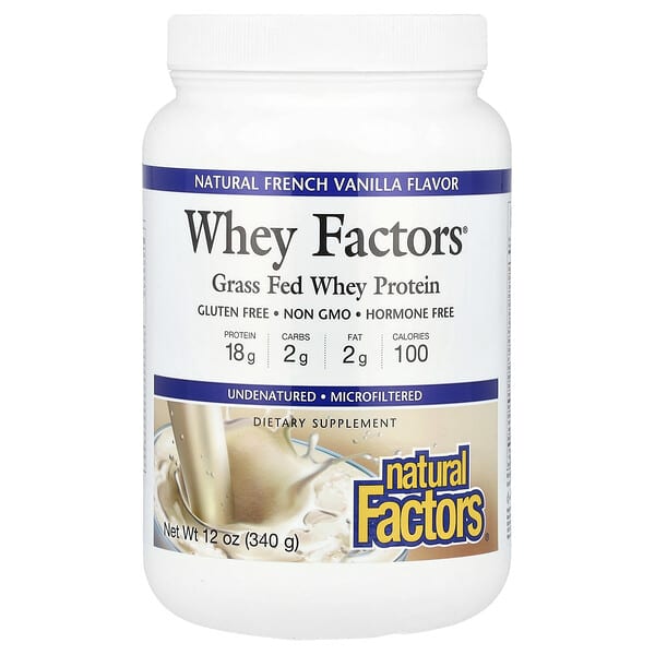 Natural Factors, Whey Factors, Grass Fed Whey Protein, Natural French ...