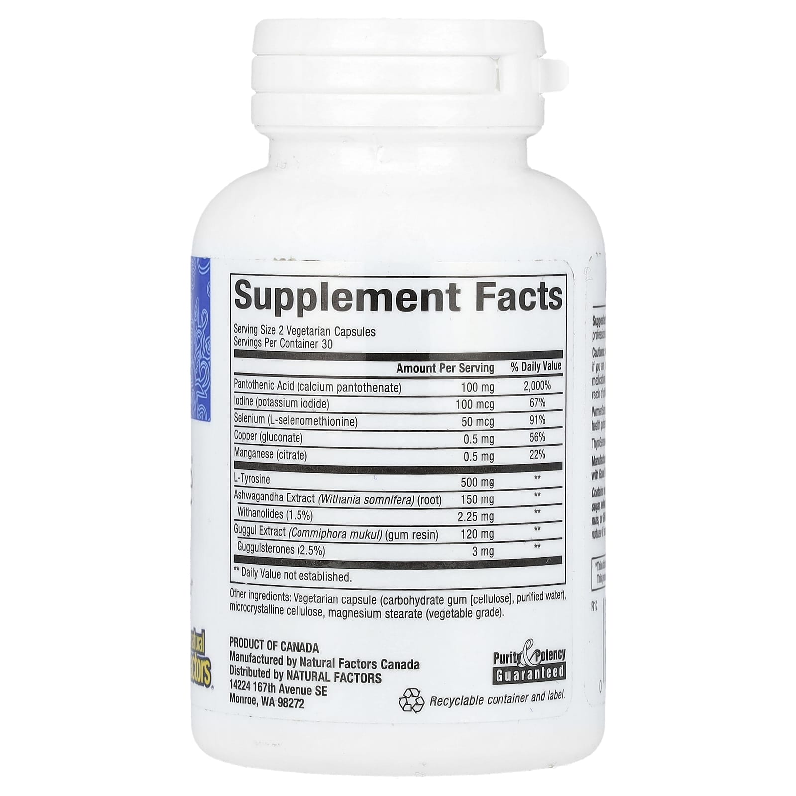 Natural Factors, WomenSense, ThyroSense, Thyroid Formula, 60 ...