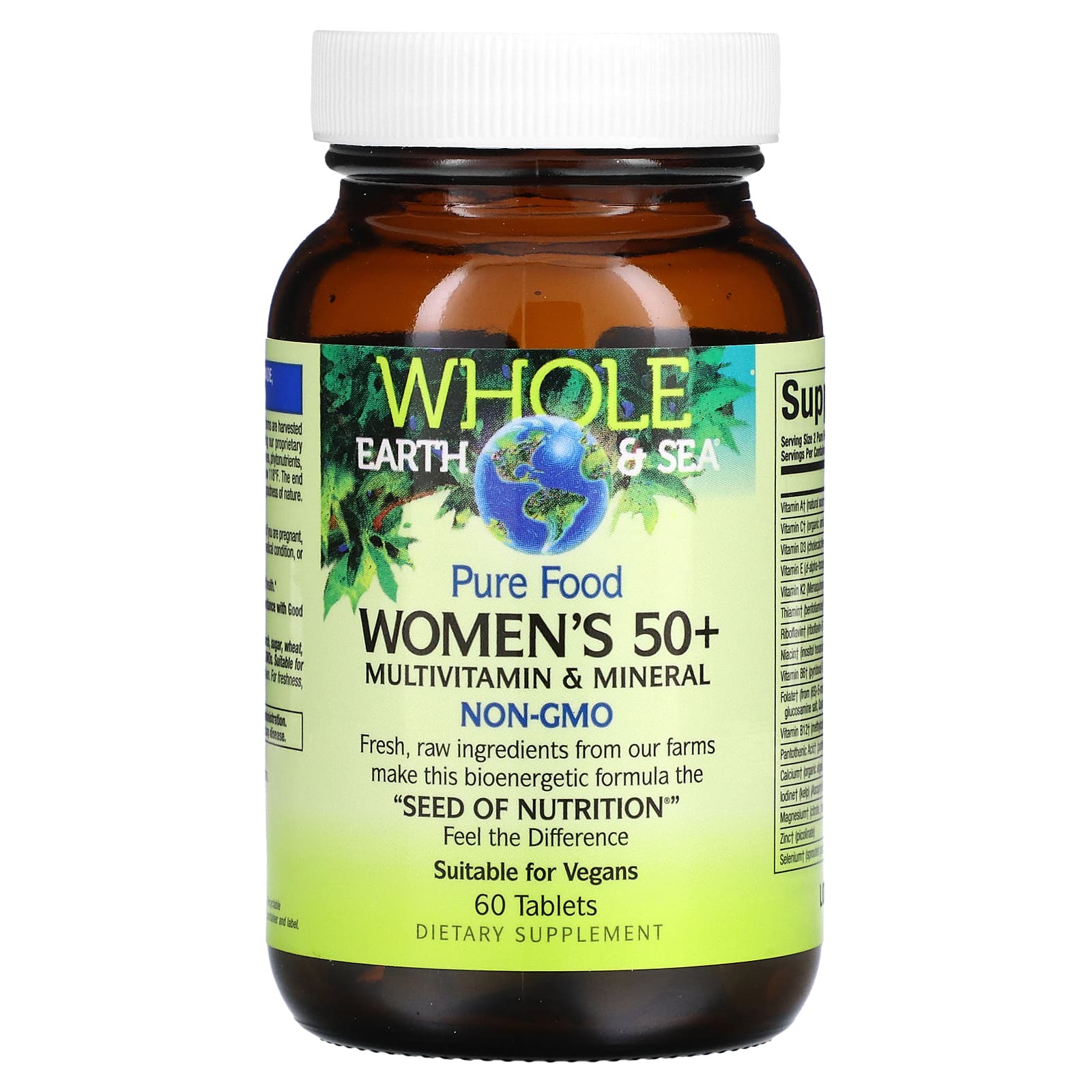 Natural Factors, Whole Earth & Sea, Women's 50+ Multivitamin & Mineral ...