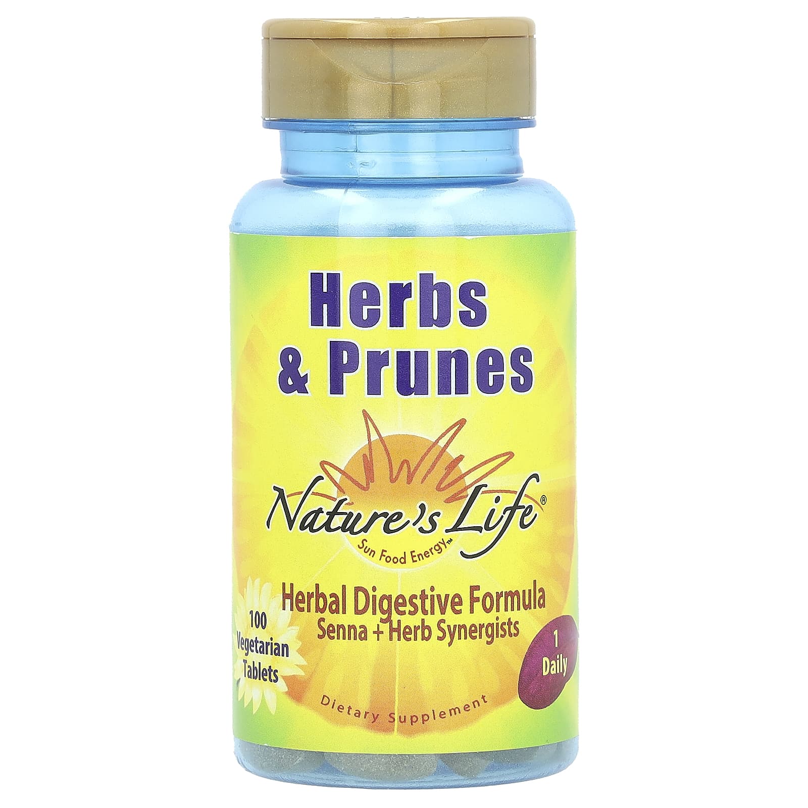 Nature's Life, Herbs & Prunes, 100 Vegetarian Tablets