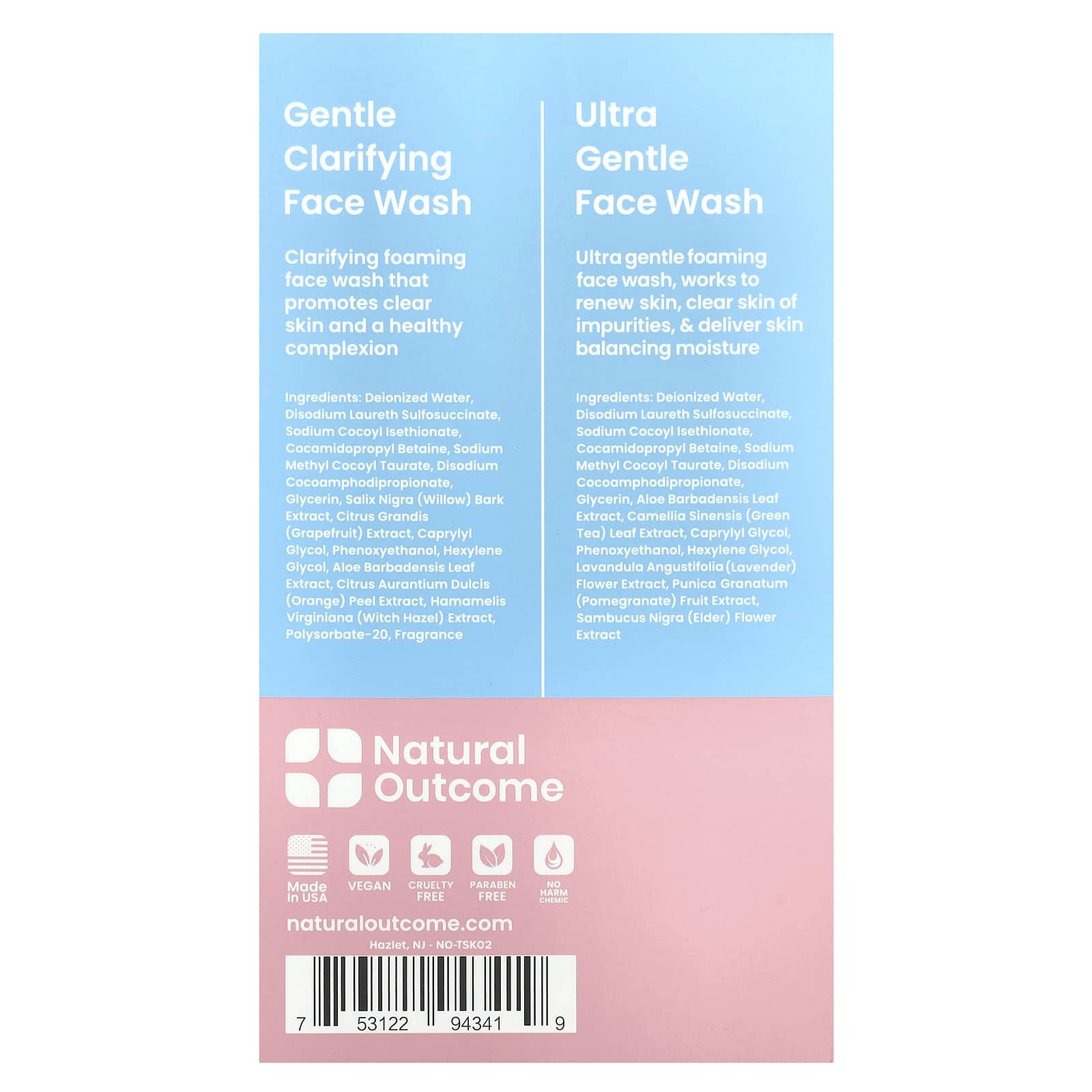 Natural Outcome, Teen Skin, Face Wash Duo, Clarifying Face Wash, 1 Set ...
