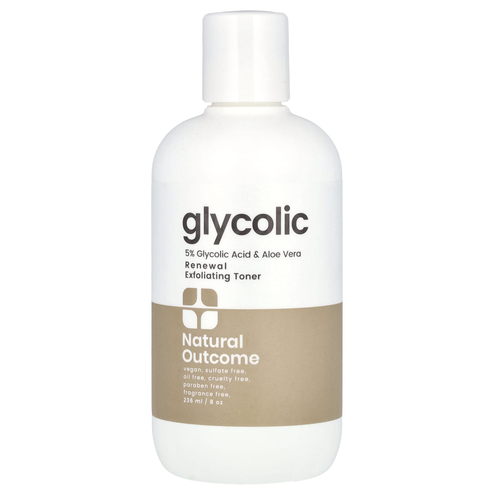 Natural Outcome, Glycolic, Renewal Exfoliating Toner, Fragrance Free, 8 ...