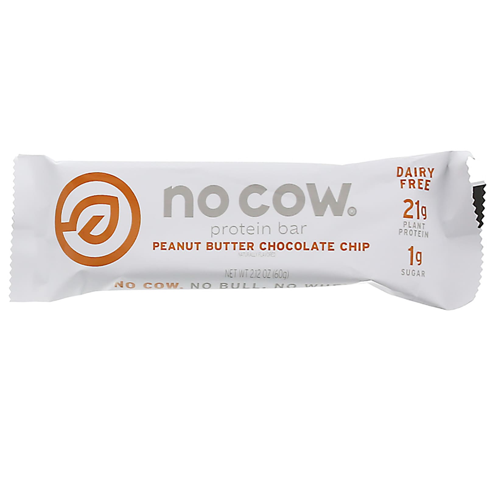 No Cow, Protein Bar, Peanut Butter Chocolate Chip, 12 Bars, 2.12 oz (60 ...