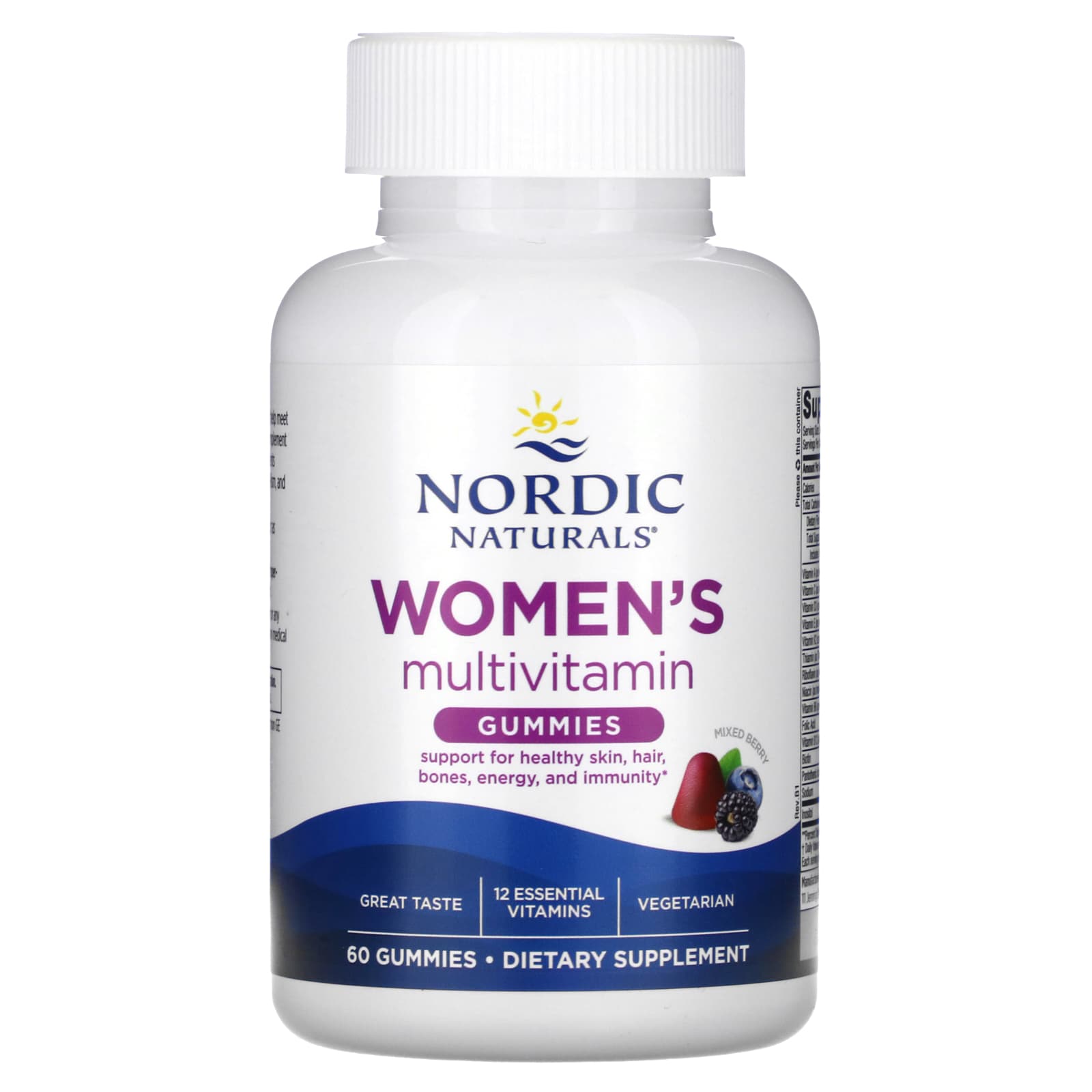Nordic Naturals, 女性向けマルチビタミングミ、ミックスベリー、60粒