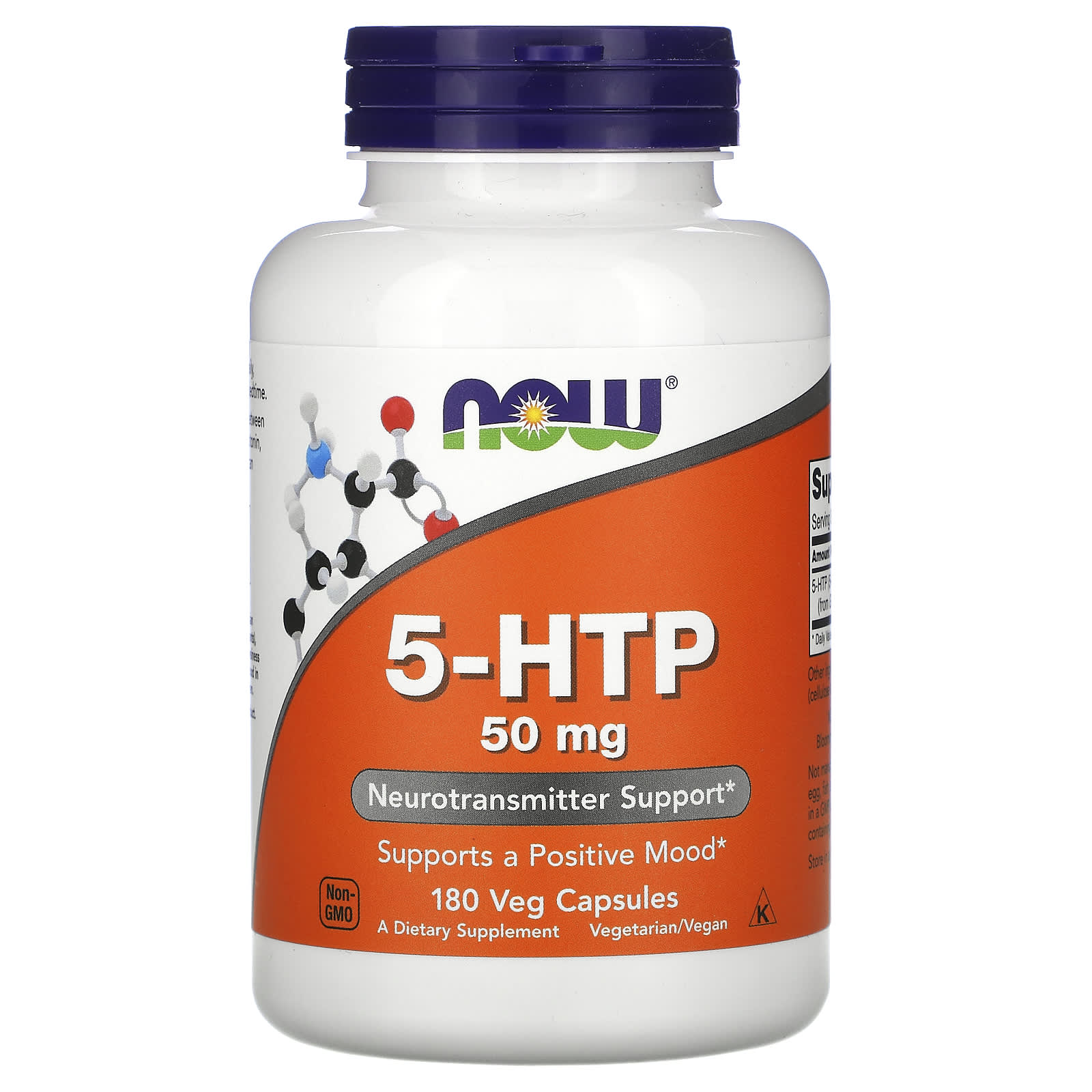 NOW Foods, 5-HTP, 50 mg, 180 Veg Capsules