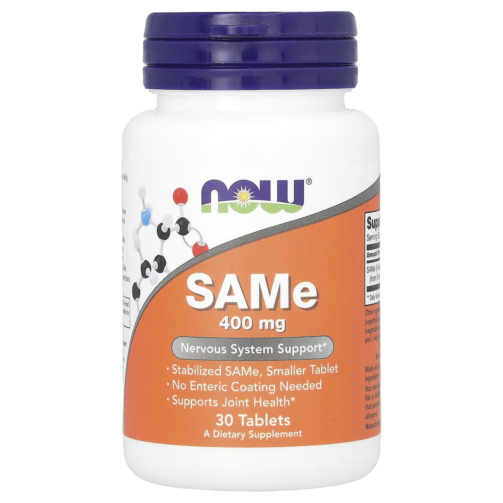 NOW Foods, SAMe, 400 mg, 30 Tablets